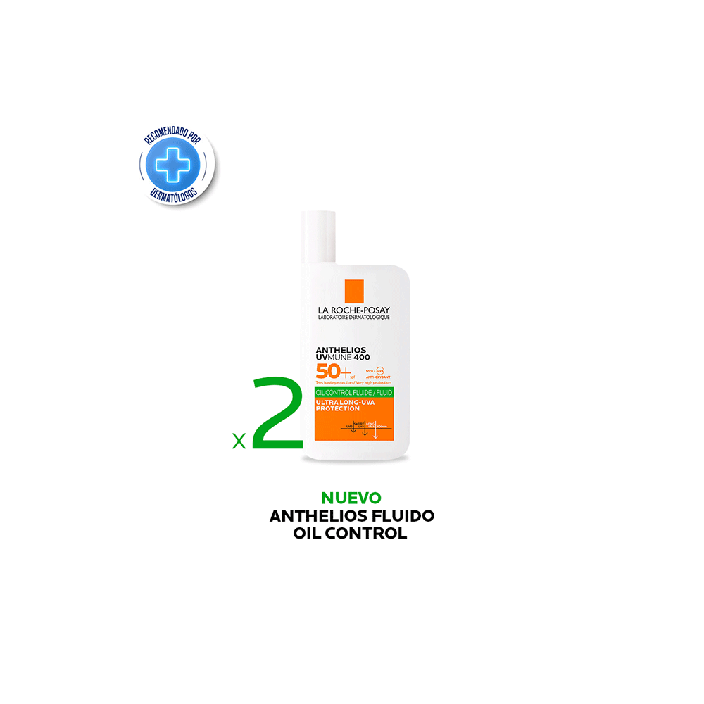 Combo La Roche Posay Anthelios Oil Control Fluido FPS50 x 2 unid ...